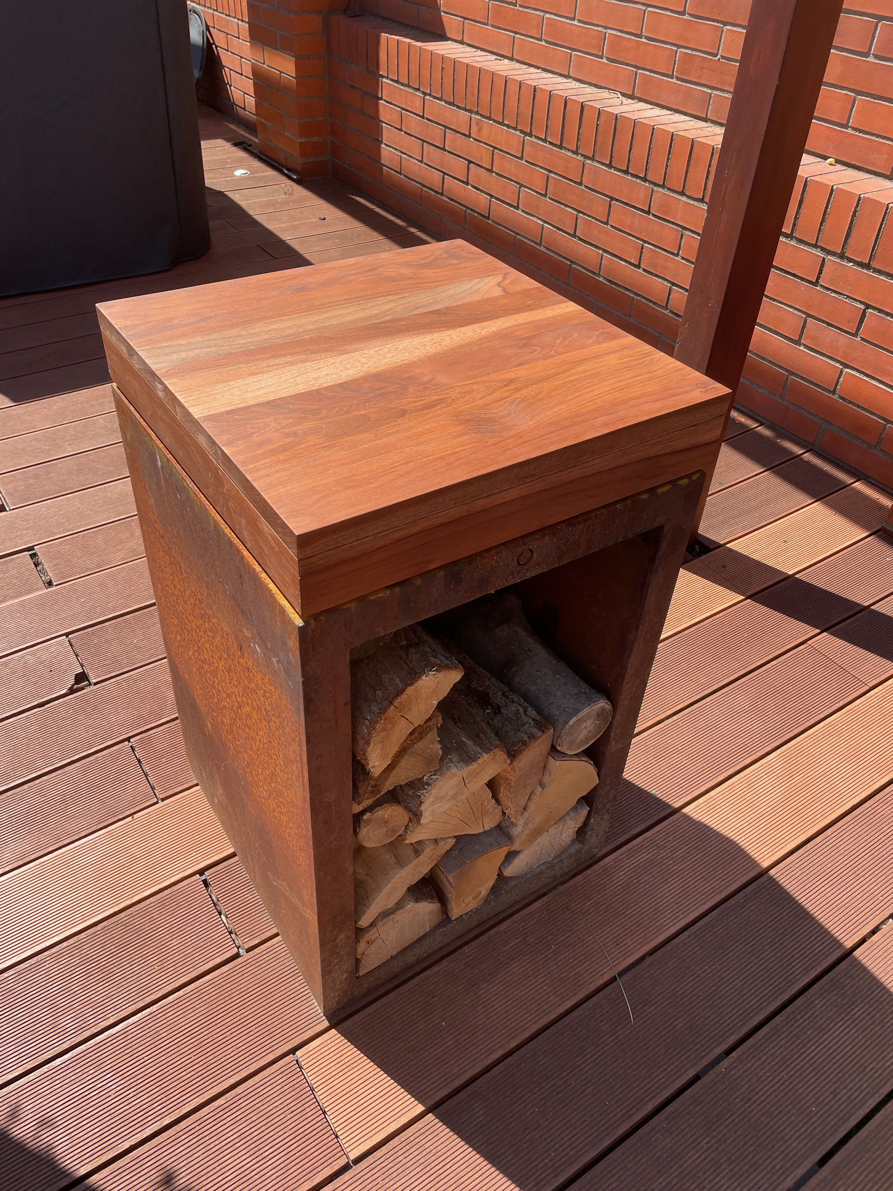 OFYR Butcher Block Storage 50 Corten Teak Wood